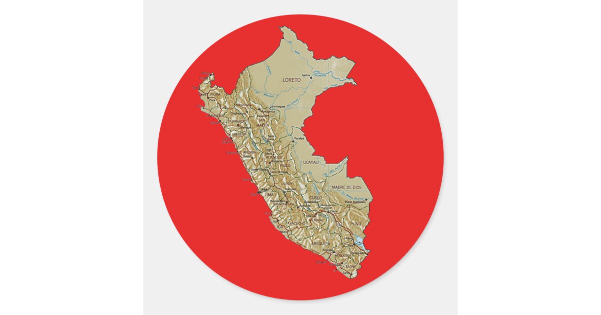 Peru Map Sticker | Zazzle