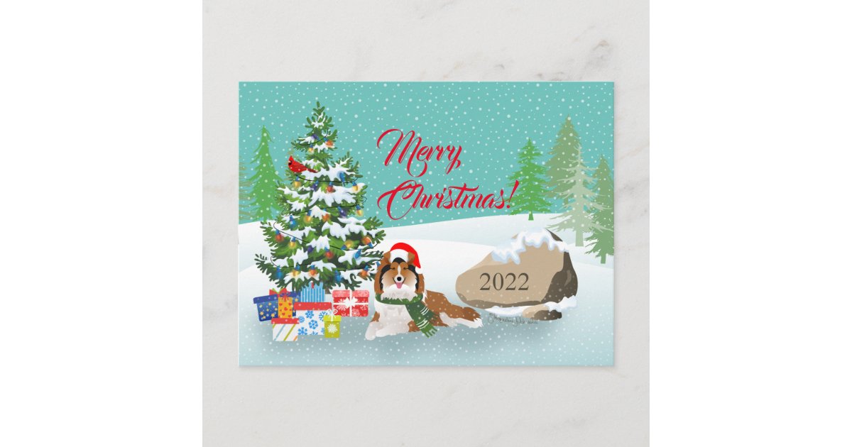 Pet Christmas Tree with Sable Sheltie Holiday | Zazzle