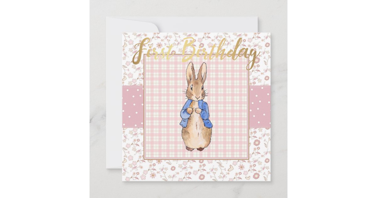 Peter the Rabbit First Birthday Invitation | Zazzle