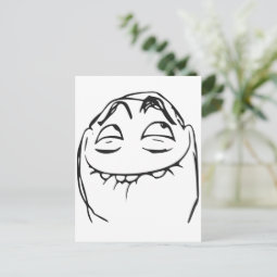 PFFTCH Laughing Rage Face Comic Meme Postcard | Zazzle