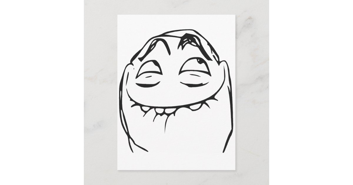 PFFTCH Laughing Rage Face Comic Meme Postcard | Zazzle