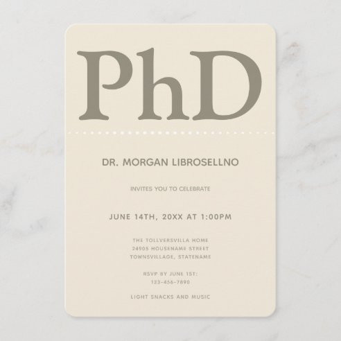 Phd Invitations | Zazzle CA