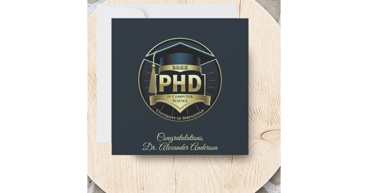 PhD graduation thesis defence gratulation card | Zazzle