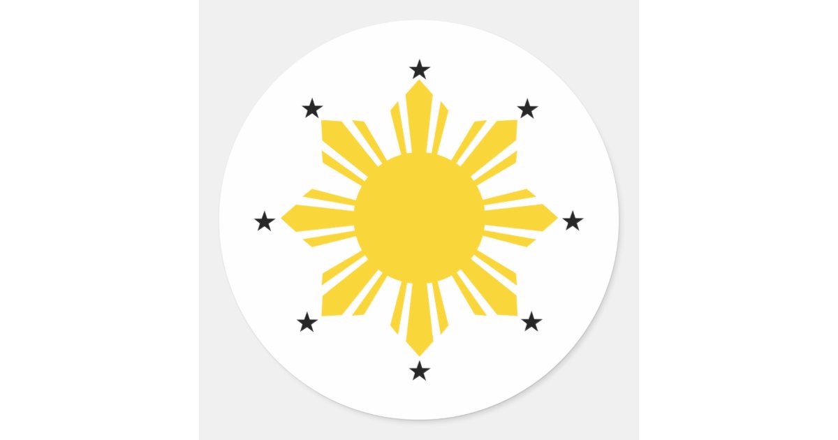Philippines Sun | Filipino Sun | PI Sun Classic Round Sticker | Zazzle