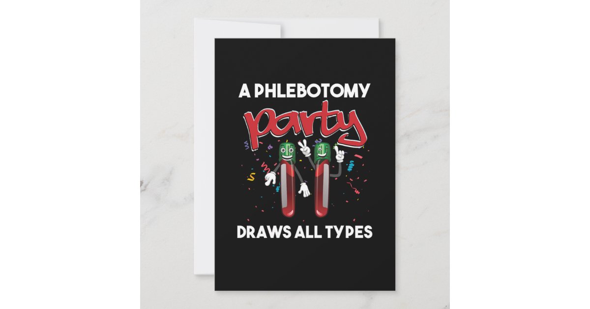 Phlebotomy Party Vacutainer Blood Phlebotomist Gif Invitation | Zazzle