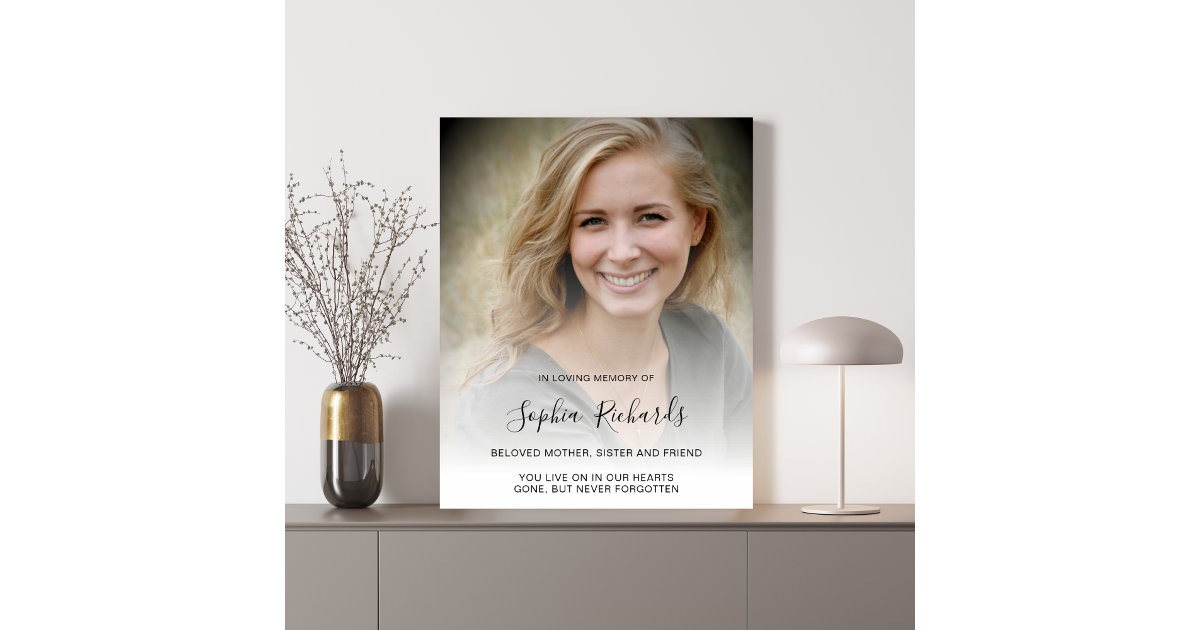 Photo Memorial Tribute Death Funeral Poster | Zazzle
