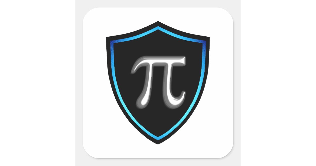 Pi Irrational Shield Mathematics 14 Happy march Pi Square Sticker | Zazzle