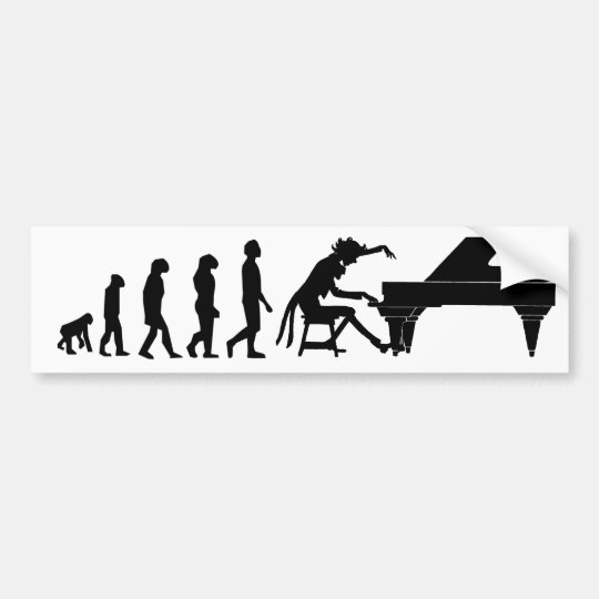 Piano Evolution Bumper Sticker | Zazzle.ca