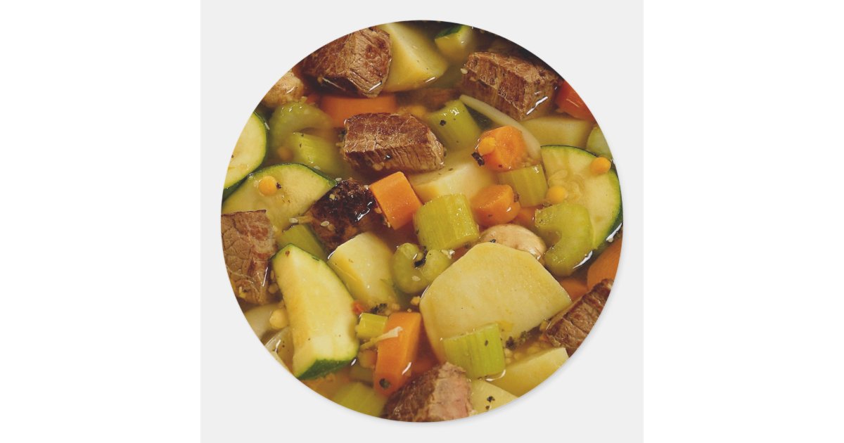 Picture of Beef stew Classic Round Sticker | Zazzle