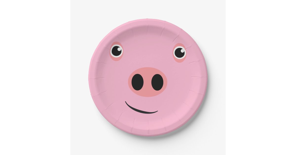 Pig Face Paper Plate | Zazzle