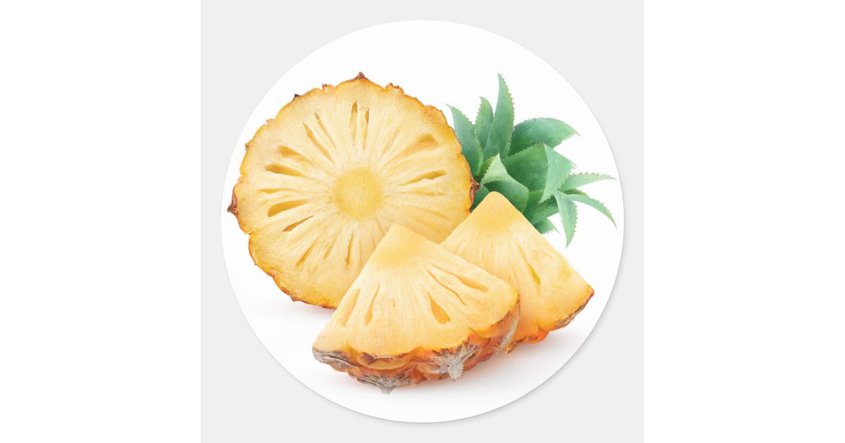 Pineapple pieces classic round sticker | Zazzle