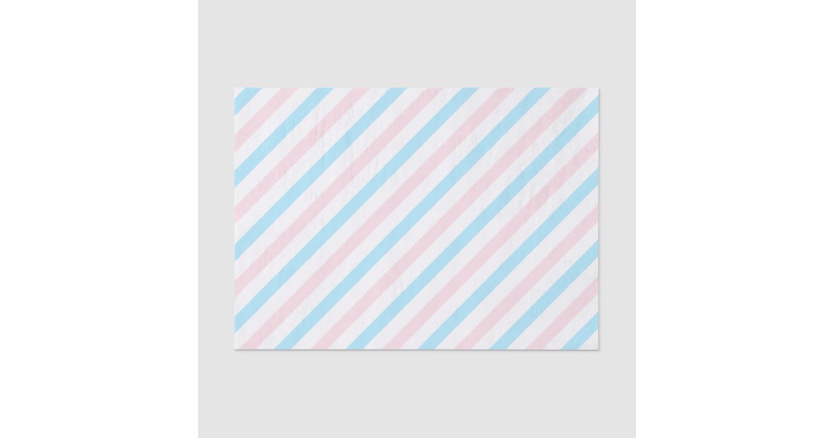 Pink Blue Diagonal Stripes Gender Reveal Tissue Paper | Zazzle