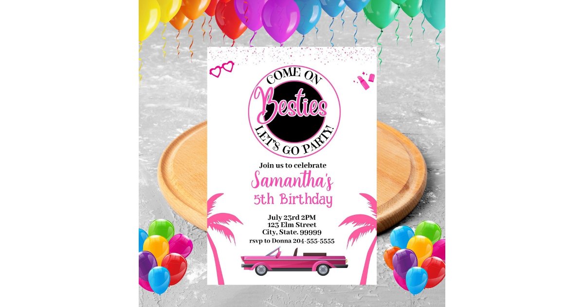 Pink Fashion Doll Diva Birthday Invitation | Zazzle