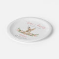 Pink Floral Rabbit Some Bunny 1st Birthday Paper Plate | Zazzle