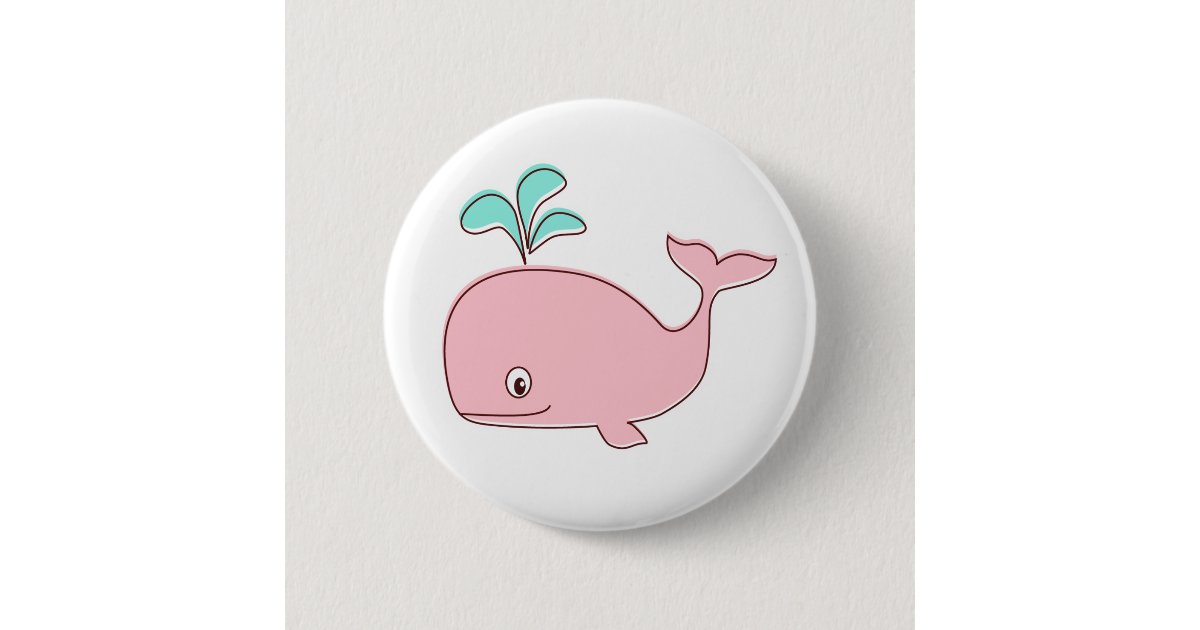 Pink Whale Button | Zazzle