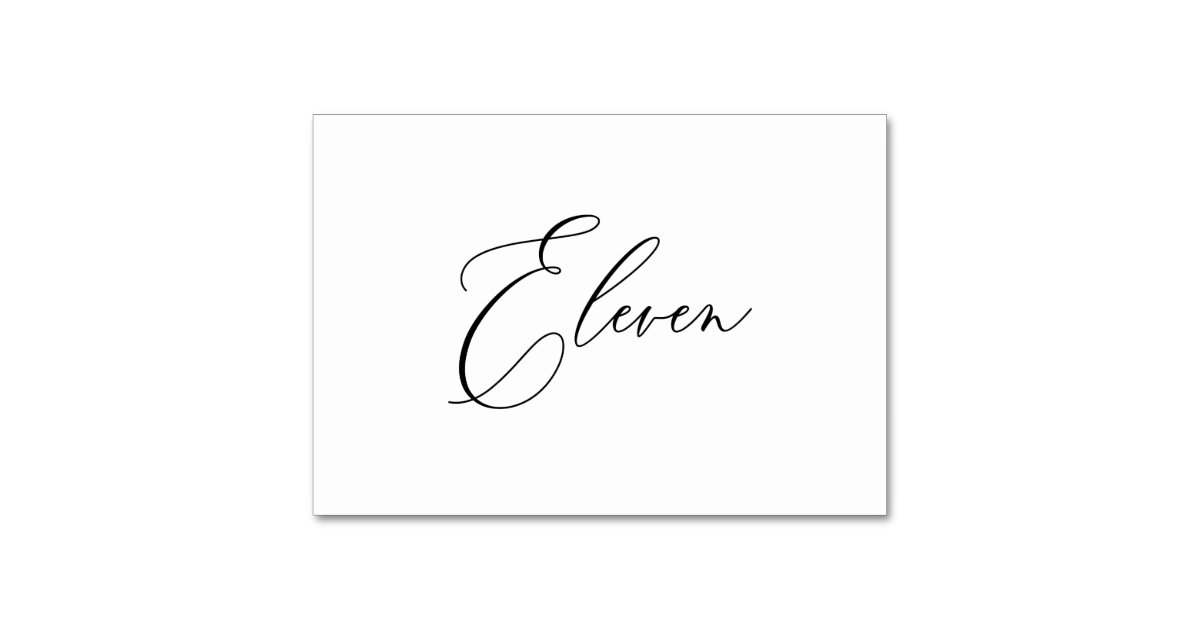 PixDezines Elegant Romantic Calligraphy Eleven 11 Table Number | Zazzle