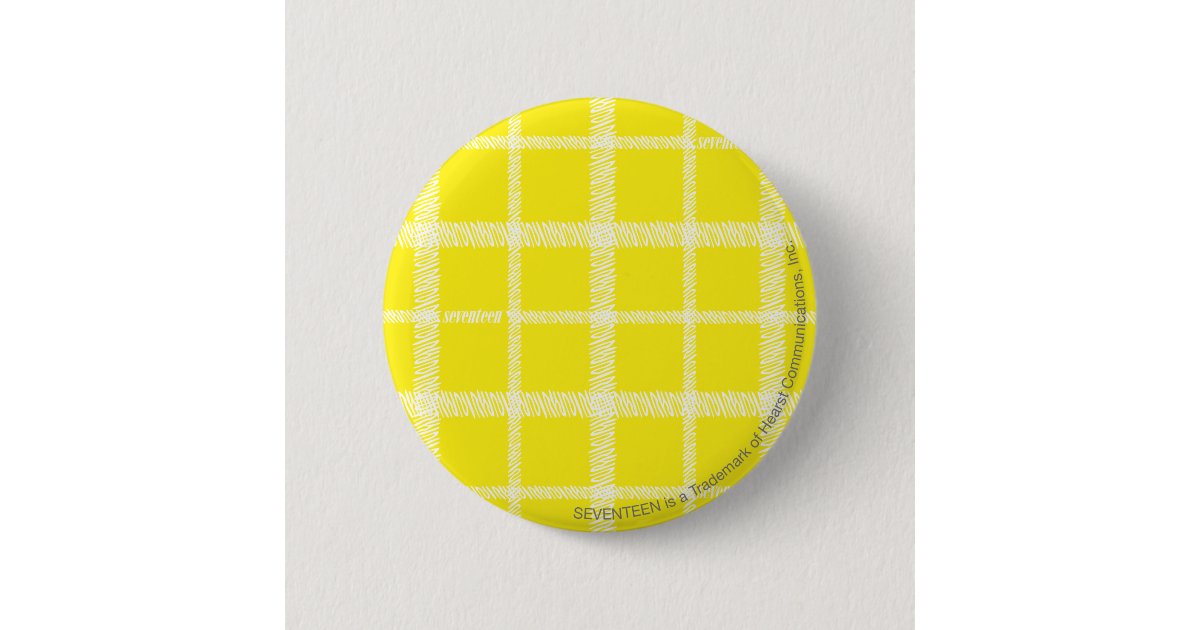 Plaid Yellow 2 Inch Round Button | Zazzle