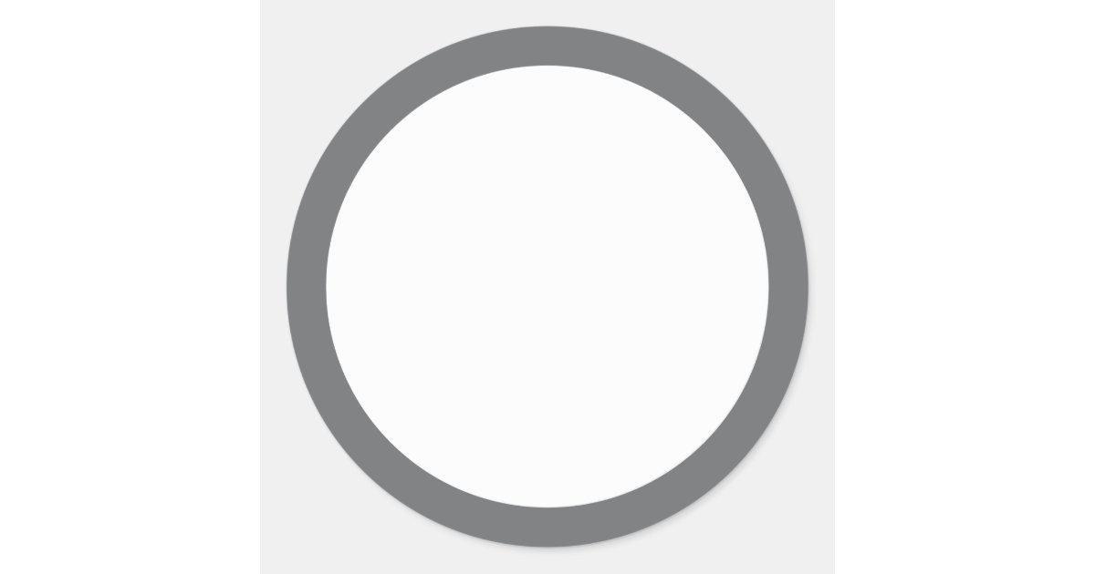 Plain grey border blank classic round sticker | Zazzle