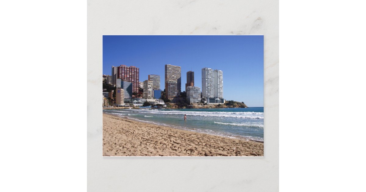 Playa de Levante de Benidorm, España Postcard | Zazzle
