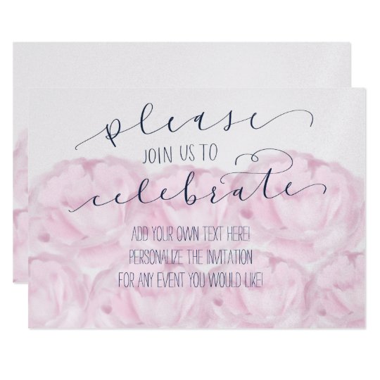 Please join us to celebrate calligraphy and peony invitation | Zazzle.ca