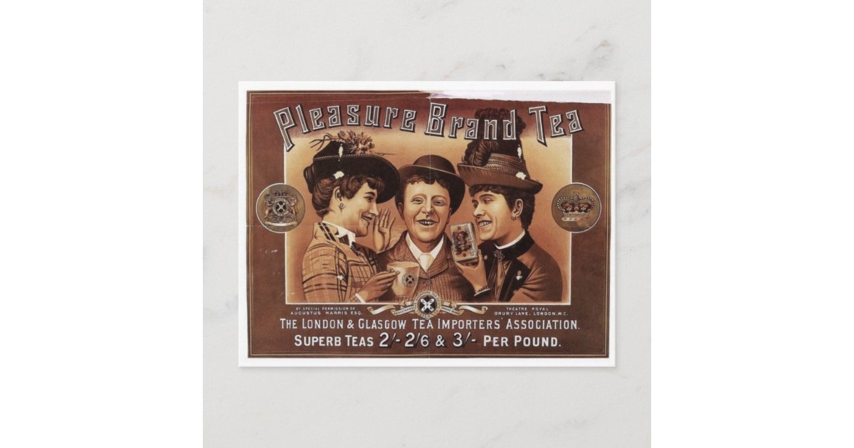 Pleasure Brand Tea Vintage Art Postcard | Zazzle