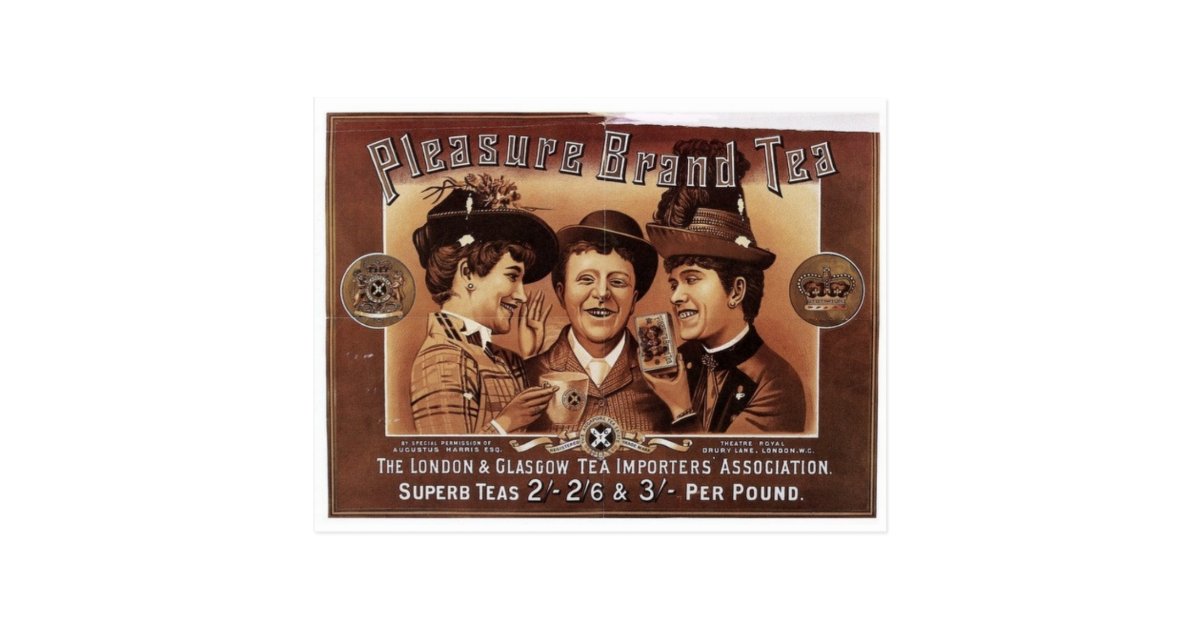 Pleasure Brand Tea Vintage Art Postcard | Zazzle.ca