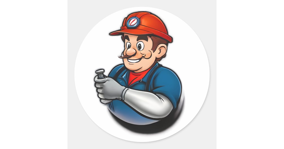 plumbing services logo classic round sticker | Zazzle