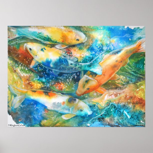 Koi Fish Paintings Posters, Prints & Poster Printing | Zazzle CA