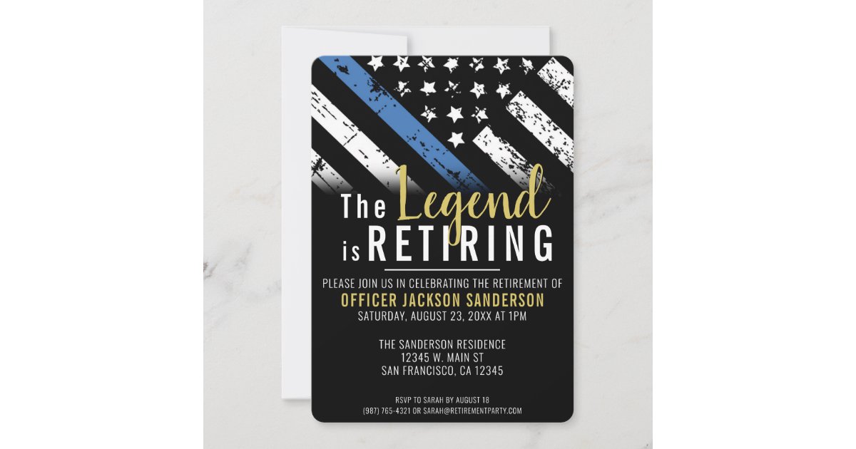 Police Department Retirement Law Enforcement Invitation | Zazzle