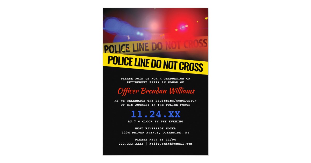 Police Law Enforcement Party Invitation | Zazzle.ca