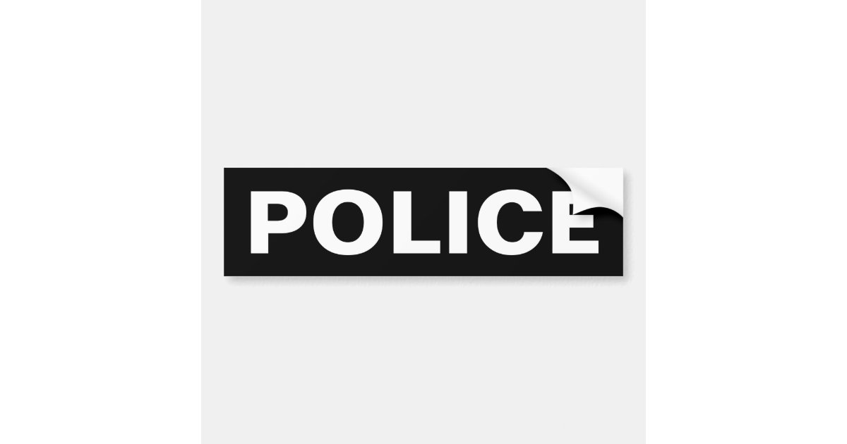 POLICE - White Logo Emblem Bumper Sticker | Zazzle
