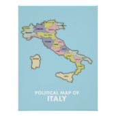 Political map of Italy Poster | Zazzle