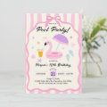 Pool Party Hand Drawn Swim Teen Girl Birthday Invitation | Zazzle