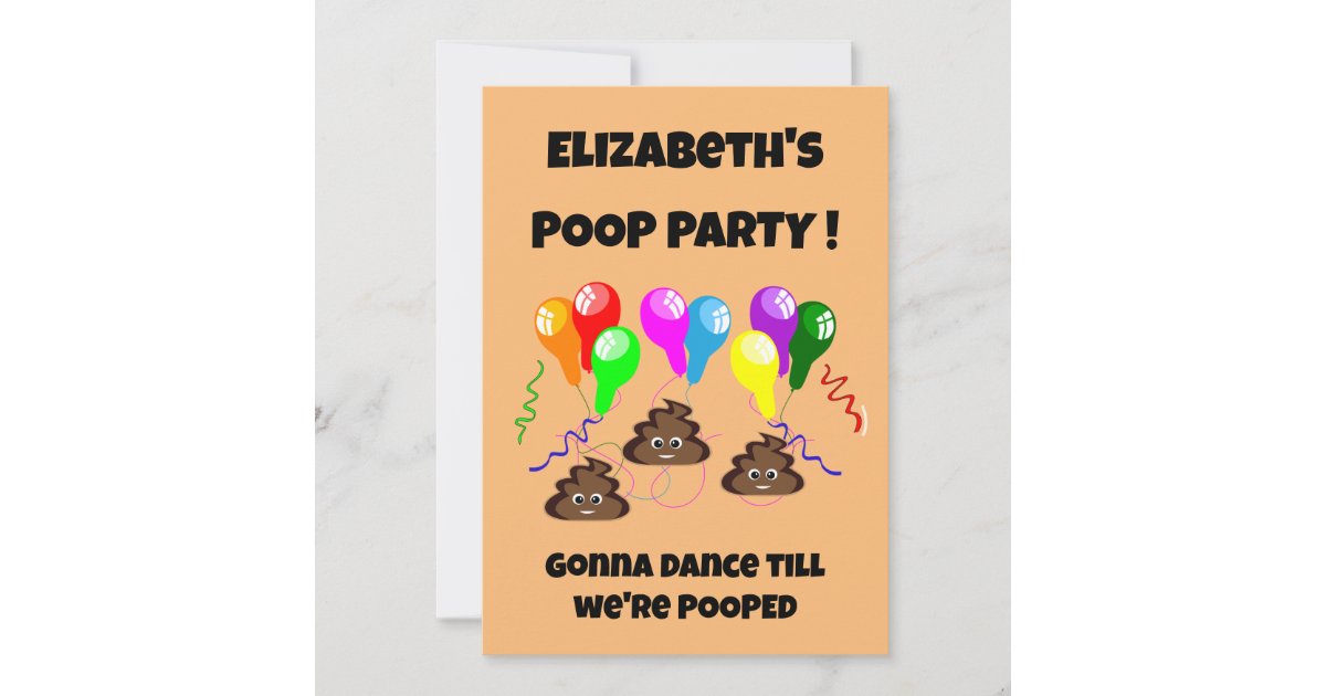 POOP emoji happy birthday party Invitation | Zazzle