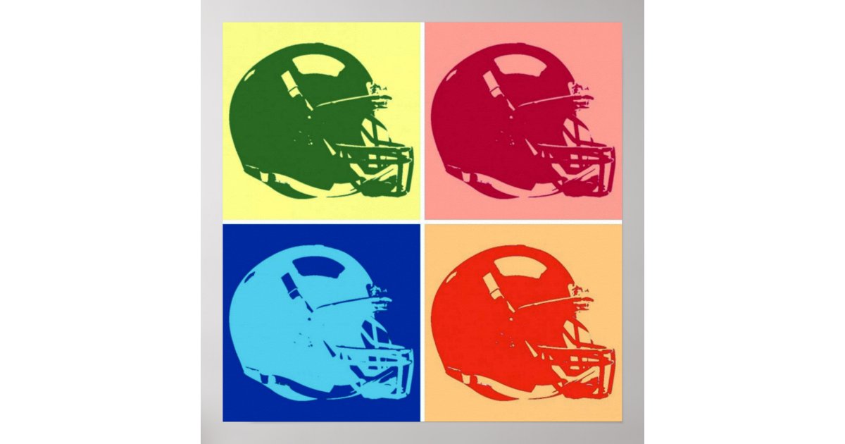 Pop art Football Helmet Poster | Zazzle