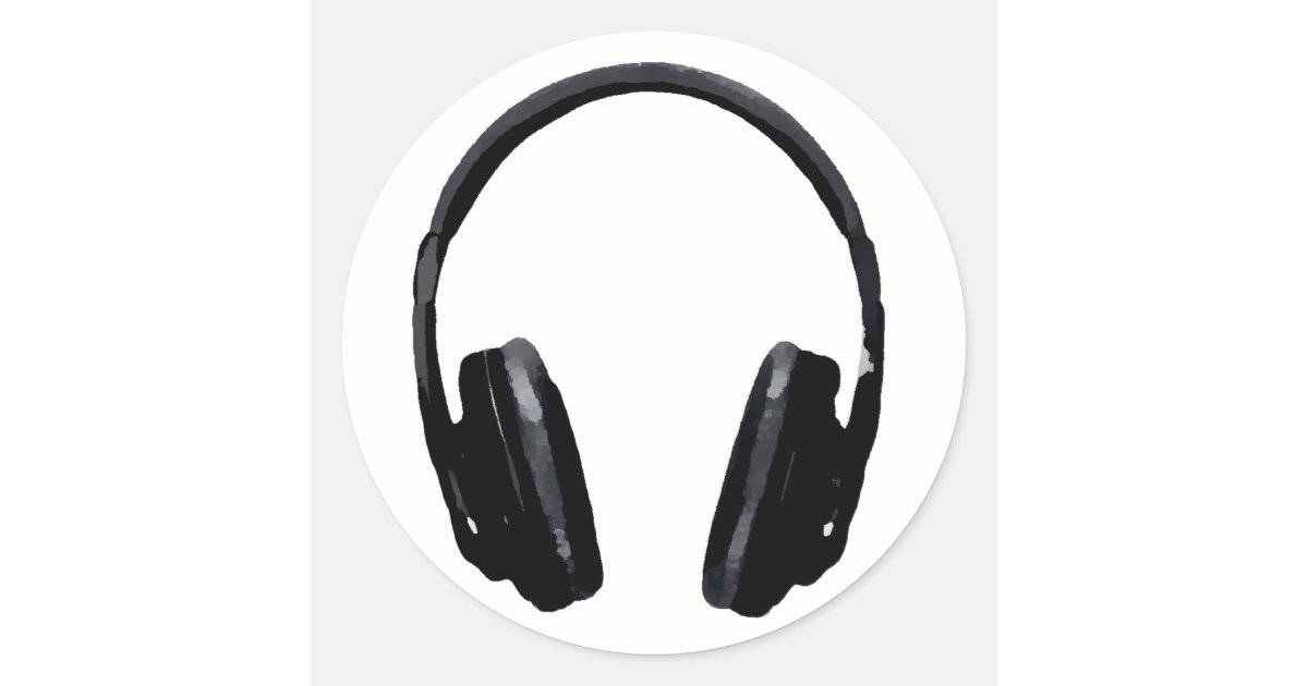 Pop Art Headphone Classic Round Sticker | Zazzle