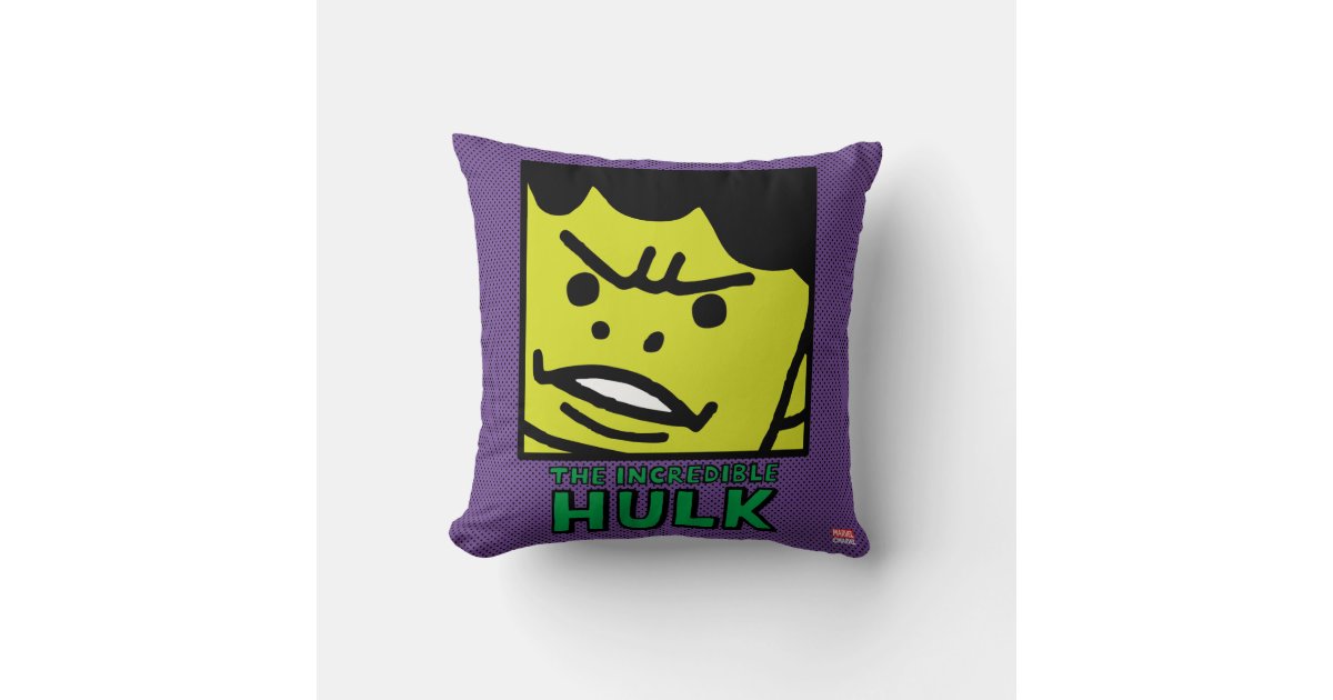 Pop Hulk Block with Logo Throw Pillow | Zazzle