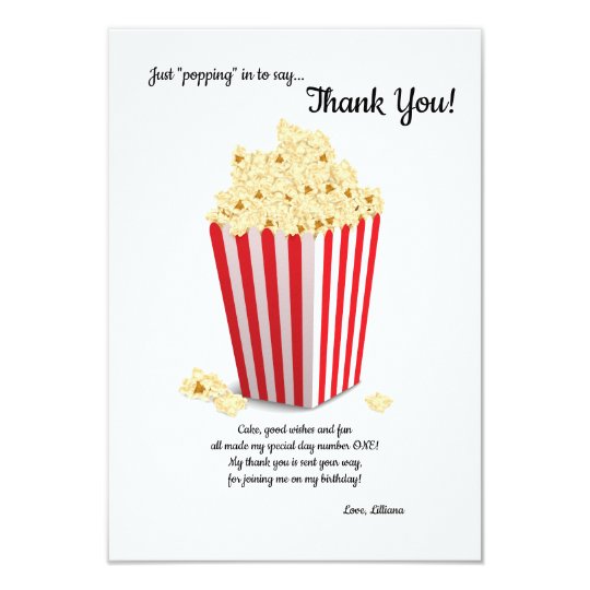 Popcorn Box Thank You Note Invitation | Zazzle.ca