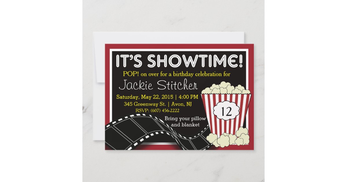 Popcorn "Showtime" Invitation | Zazzle