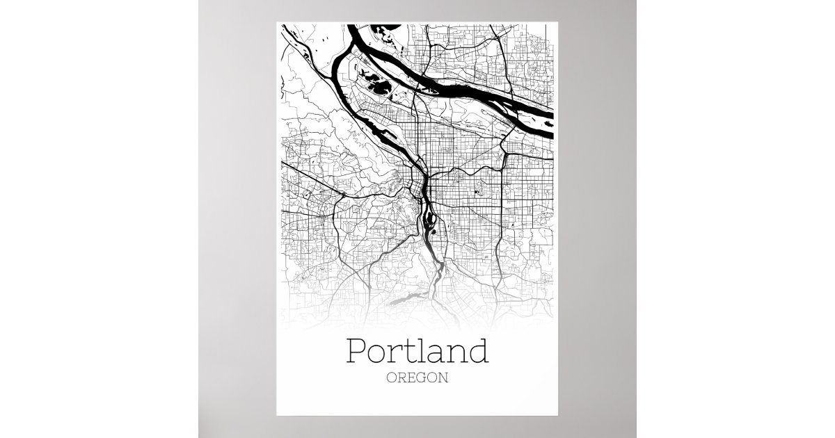 Portland Map - Oregon - City Map Poster | Zazzle