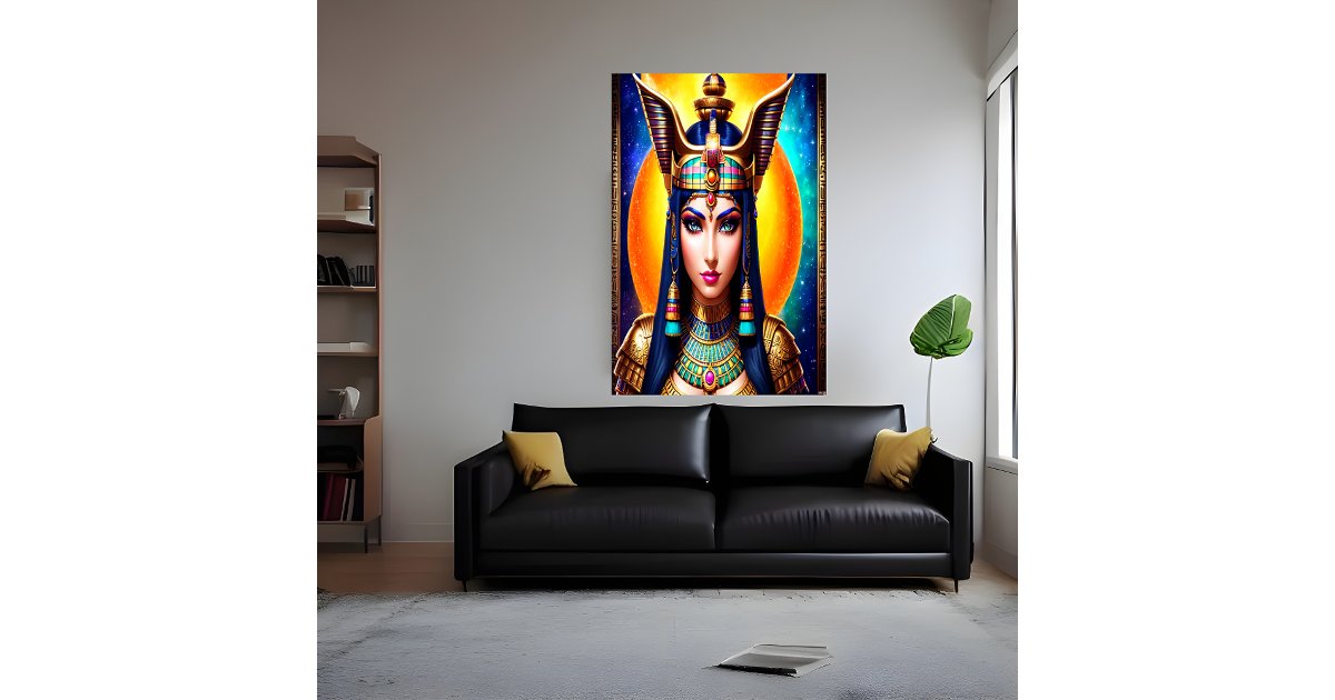 Portrait of the Egyptian Goddess Hathor | AI Art P Poster | Zazzle