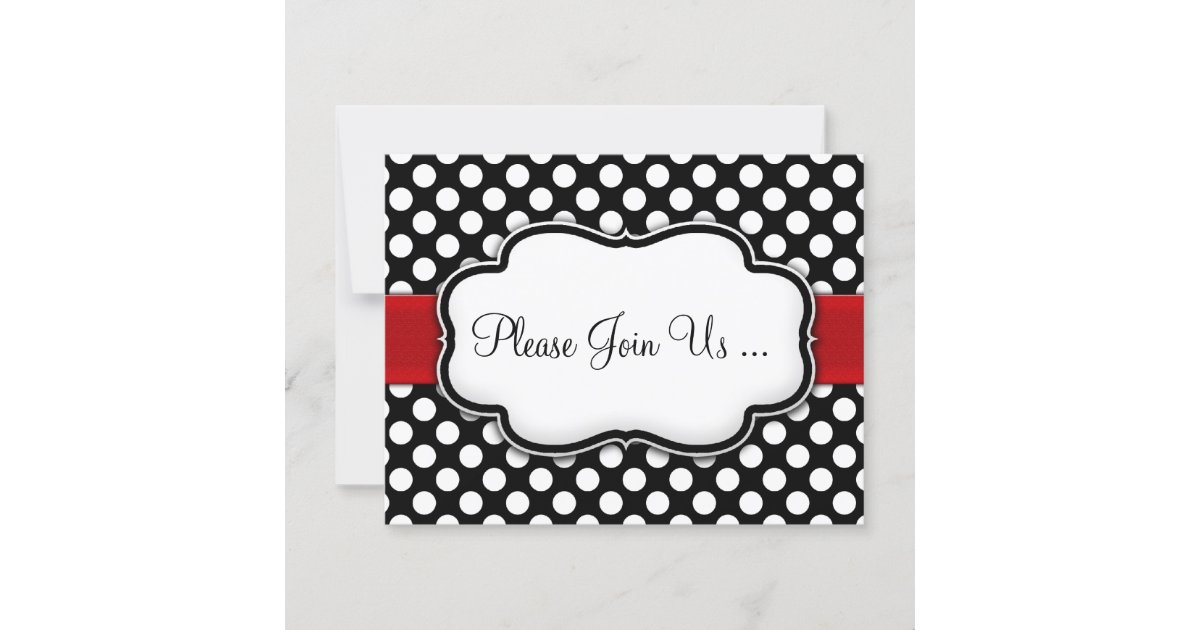 Posh Black and White Polka Dot Invitations | Zazzle