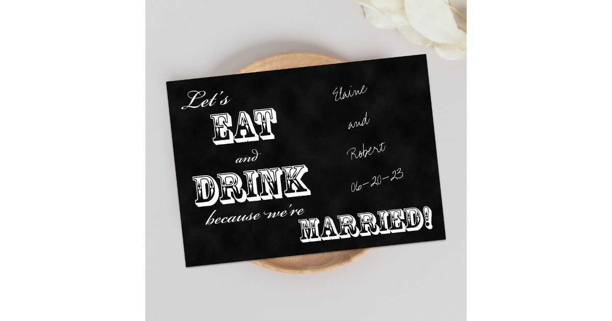 Post Wedding Reception Invitation -- Chalkboard | Zazzle