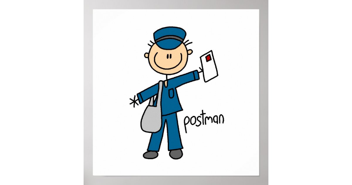 Postal Worker Stick Figure Poster | Zazzle