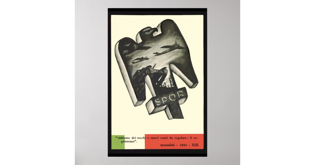 Poster Propagande Mussolini | Zazzle.ca