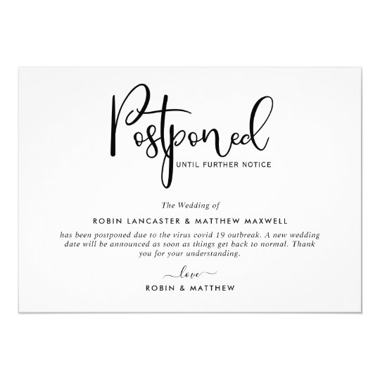 Postponed Event Announcement, Modern Card | Zazzle.ca