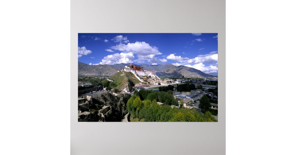 Potala Palace on mountain range from aher Poster | Zazzle