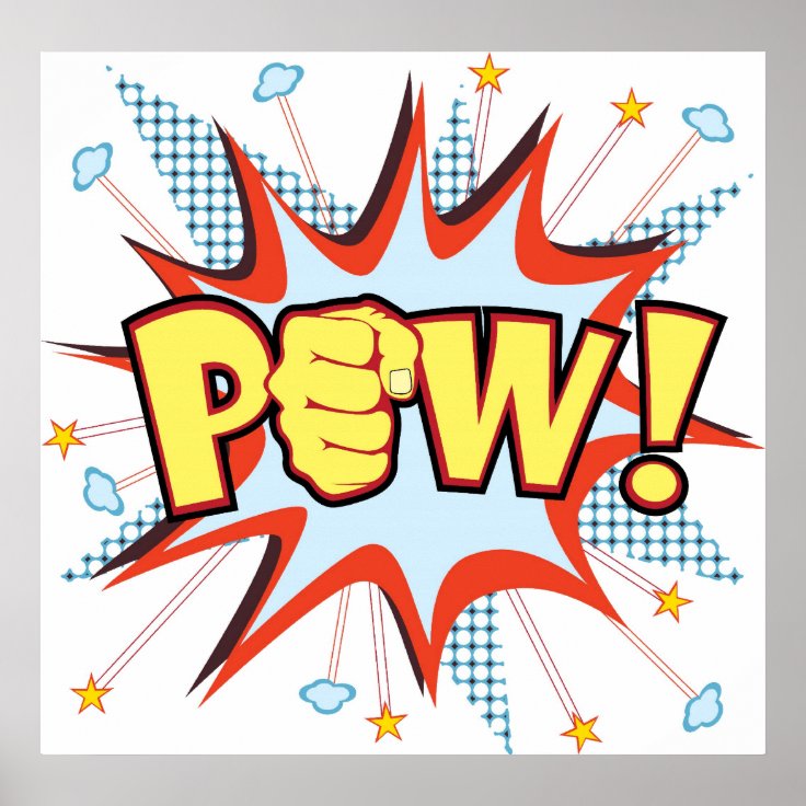 pow comic book-like explosion poster | Zazzle