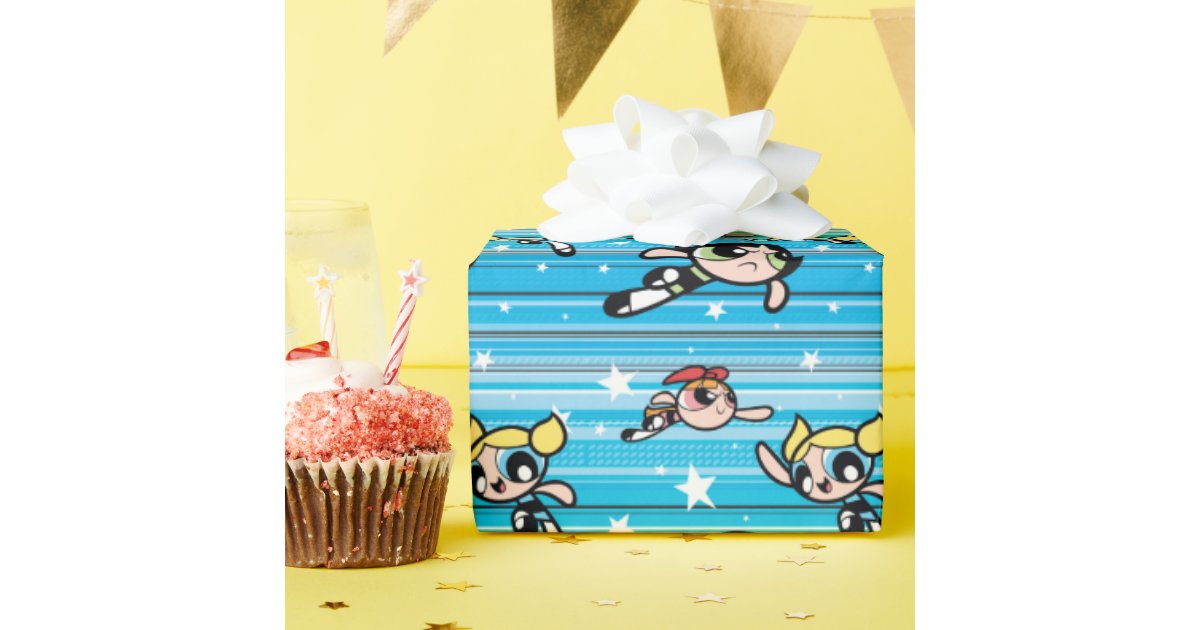 Powerpuff Girls Star Pattern Wrapping Paper | Zazzle