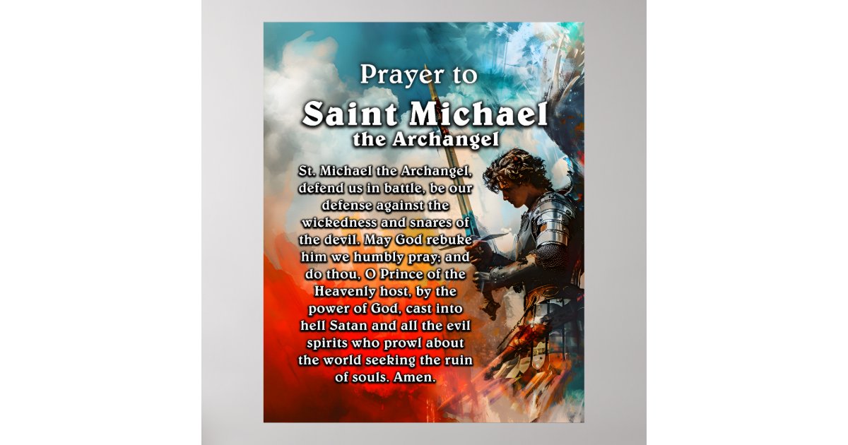 Prayer to Saint Michael the Archangel Poster | Zazzle